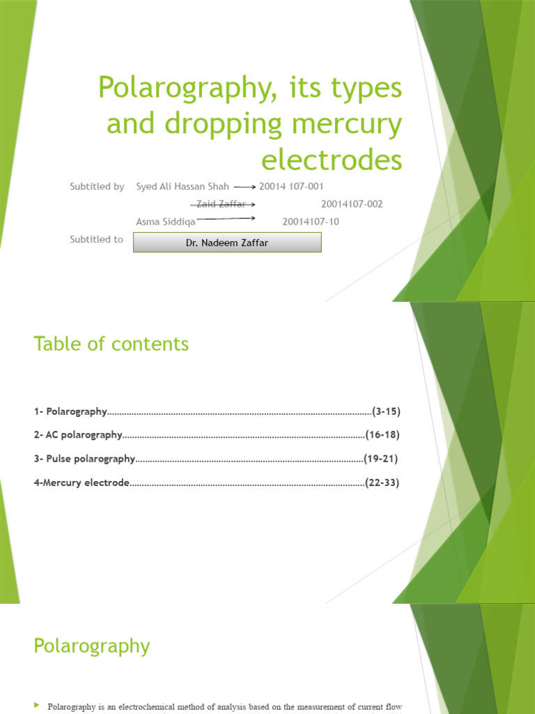 Mercury Electrodes and Types-1 | PDF | Electrode | Materials