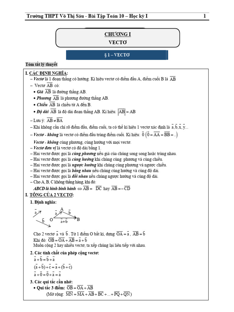 Đề Cương 10 VTS-Hình-Vectơ | PDF