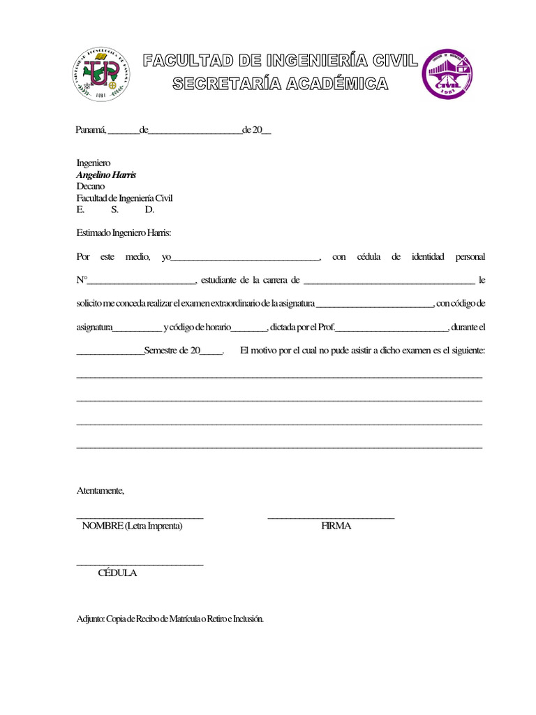 Formulario de Examen Extraordinario | PDF Formulario de Examen Extraordinario | PDF