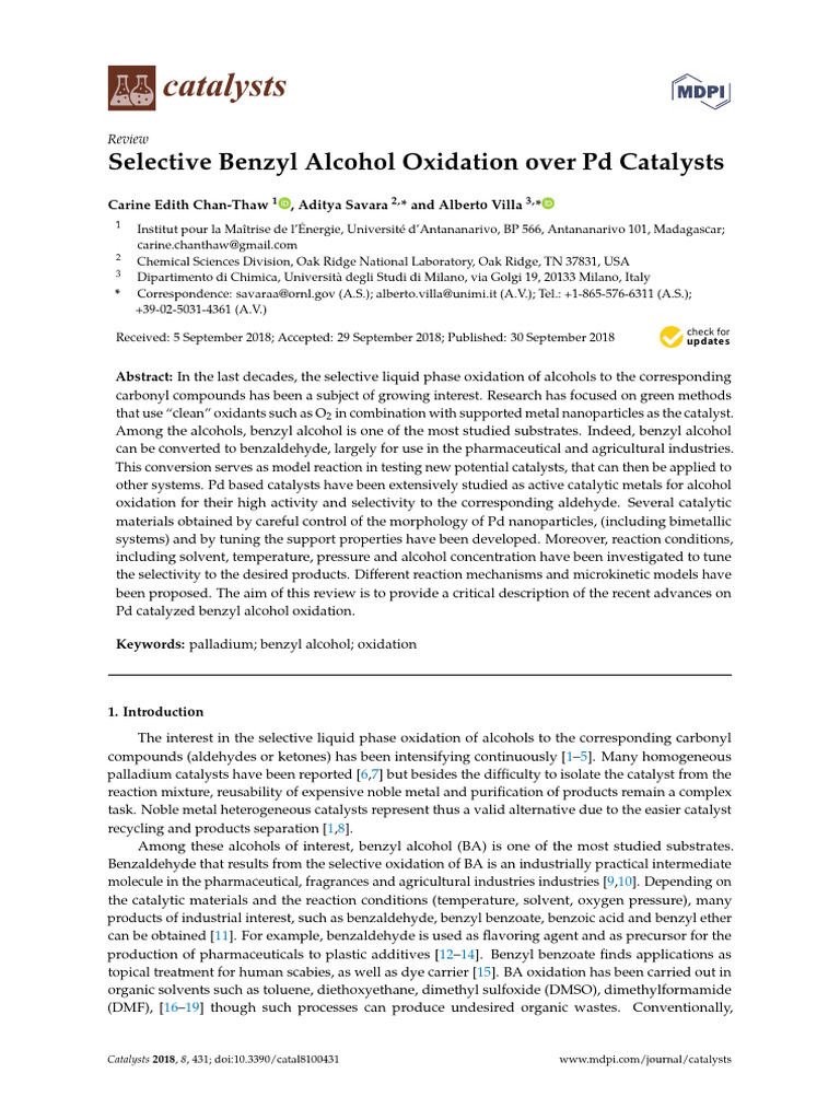 Catalysts 08 00431 v2 | PDF | Catalysis | Palladium