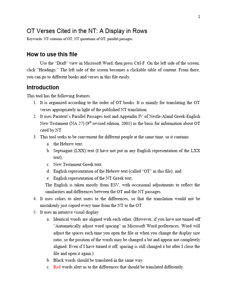 1.OT Verses Cited in The NT - A Display in Rows | PDF | Hebrew Bible | Ancient Literature