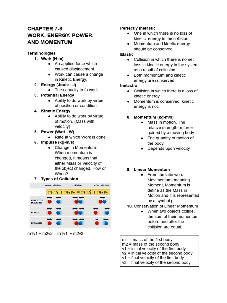 Physics Reviewer | PDF | Momentum | Collision