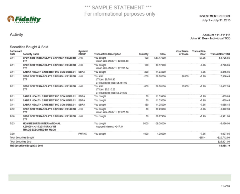 sample-new-fidelity-acnt-stmt-pages-11 | PDF | Exchange Traded Fund ...