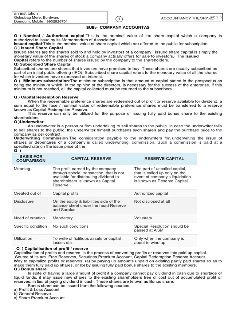 Accountancy Theory Extra | PDF | Dividend | Initial Public Offering