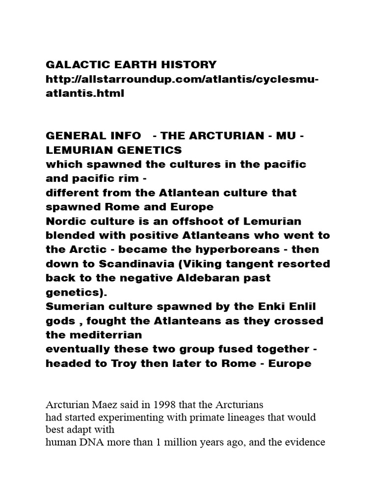 Galactic History MU LEMURIA pt3 | PDF | Homo | Human