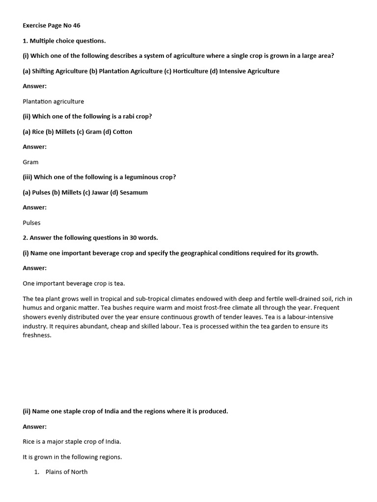 Chapter 4 Agriculture | PDF | Agriculture | Economies