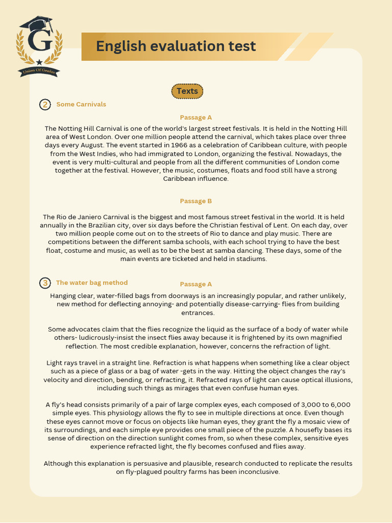 Texts of The Evaluation Test | PDF | Eye | Refraction
