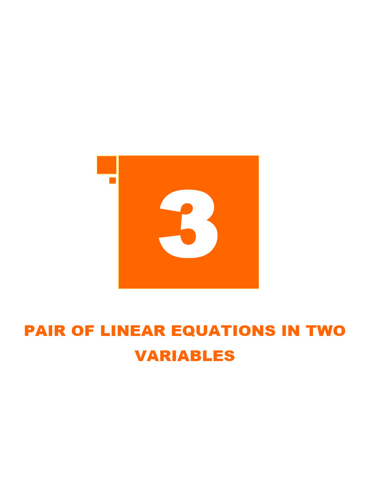 Pair of Linear Equations in Two Variables | PDF | Equations | System Of ...