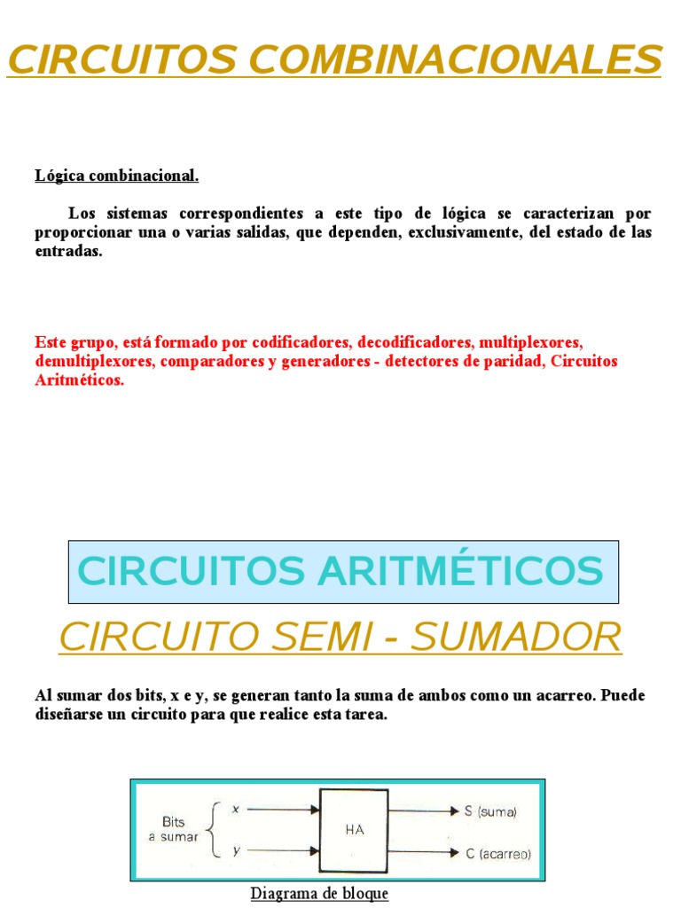6 Circuitos Combinacionales P Imprimir | PDF | Decimal codificado en binario | Poco