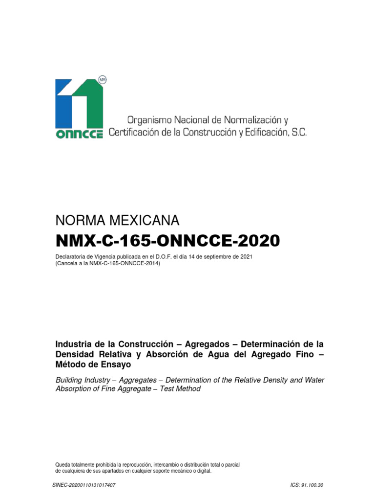 NMX C 165 ONNCCE 2020 - Unlocked | PDF NMX C 165 ONNCCE 2020 - Unlocked | PDF