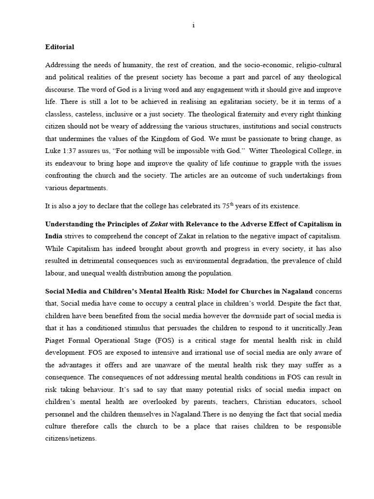 Theological Discourse on Modern Issues | PDF