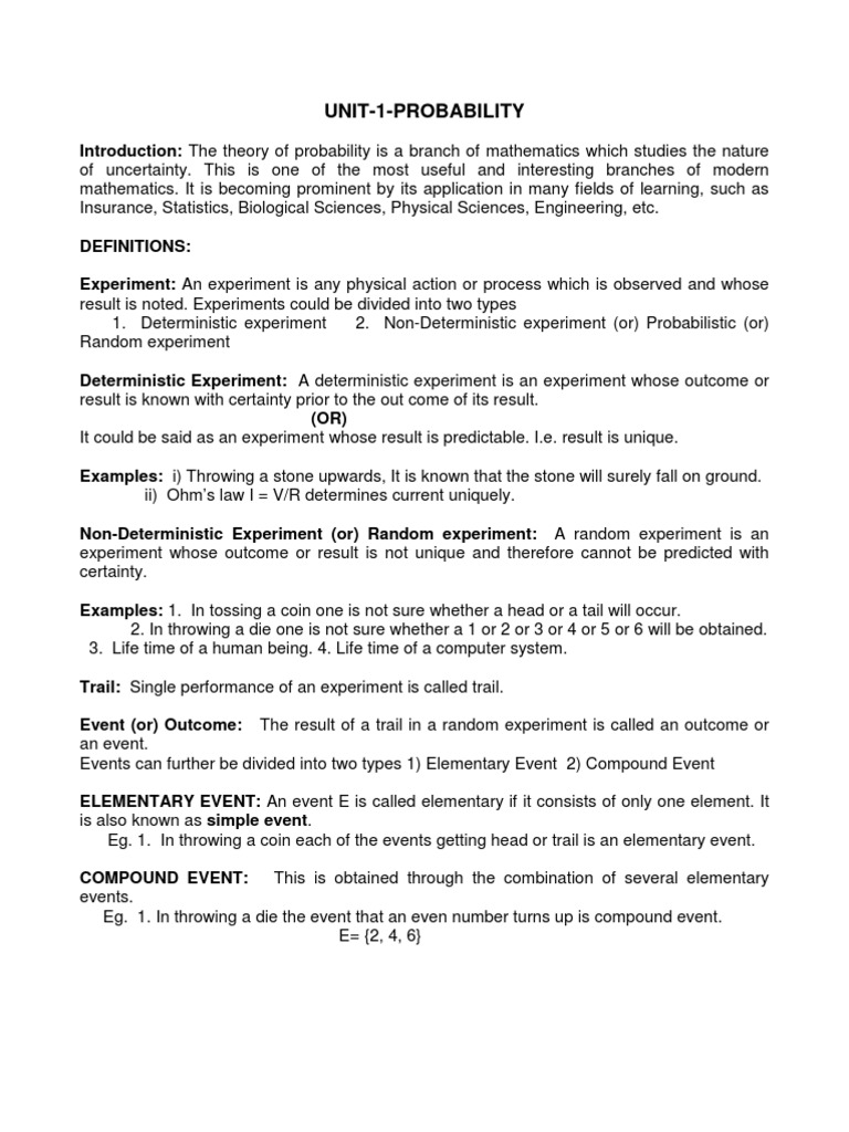 7A3BS03notes-1 1 | PDF | Determinism | Experiment