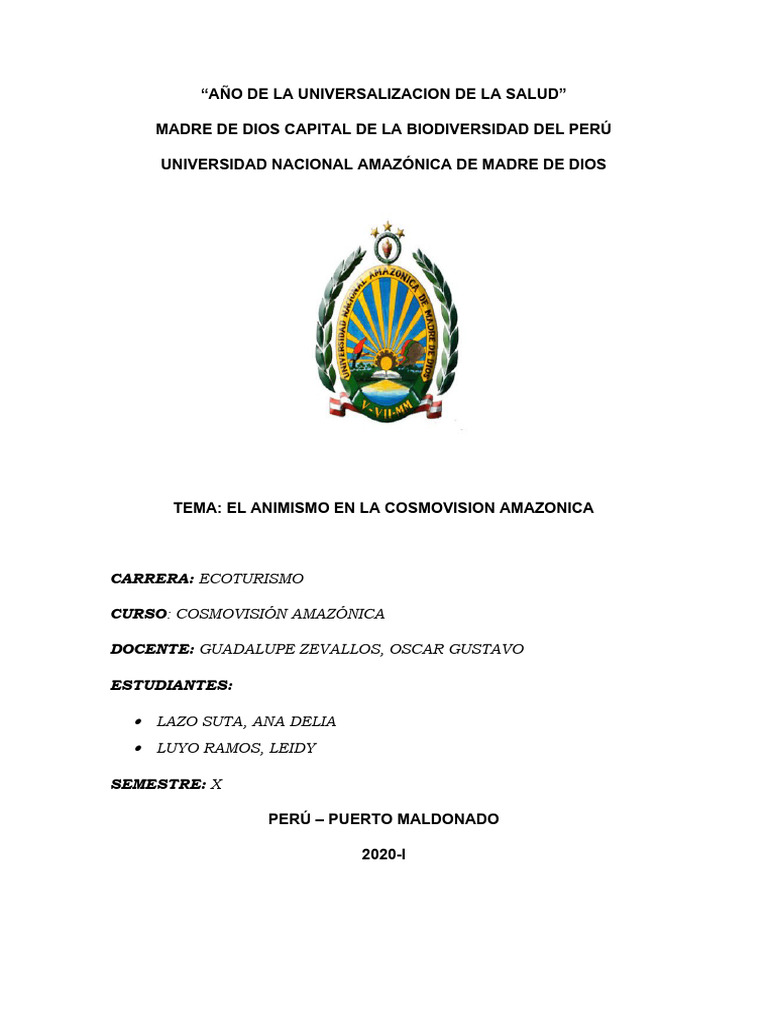 Animismo en la Cosmovisión Amazónica | PDF | Alma | Creencia religiosa ...