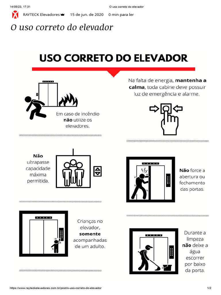 O Uso Correto Do Elevador | PDF