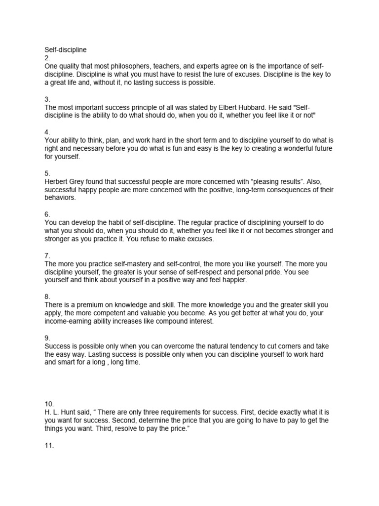 The Power of Self-Discipline | PDF | Disciplines | Cognitive Psychology