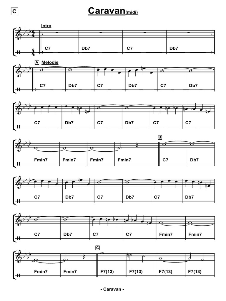 Caravan (Leadsheet in C) (Midi) | PDF