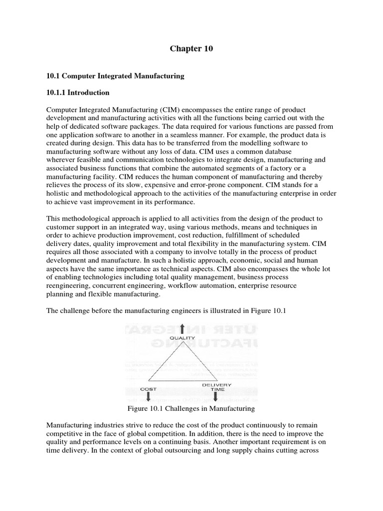 Robotics Chapter 10 - Computer Integrated Manufacturing | PDF ...