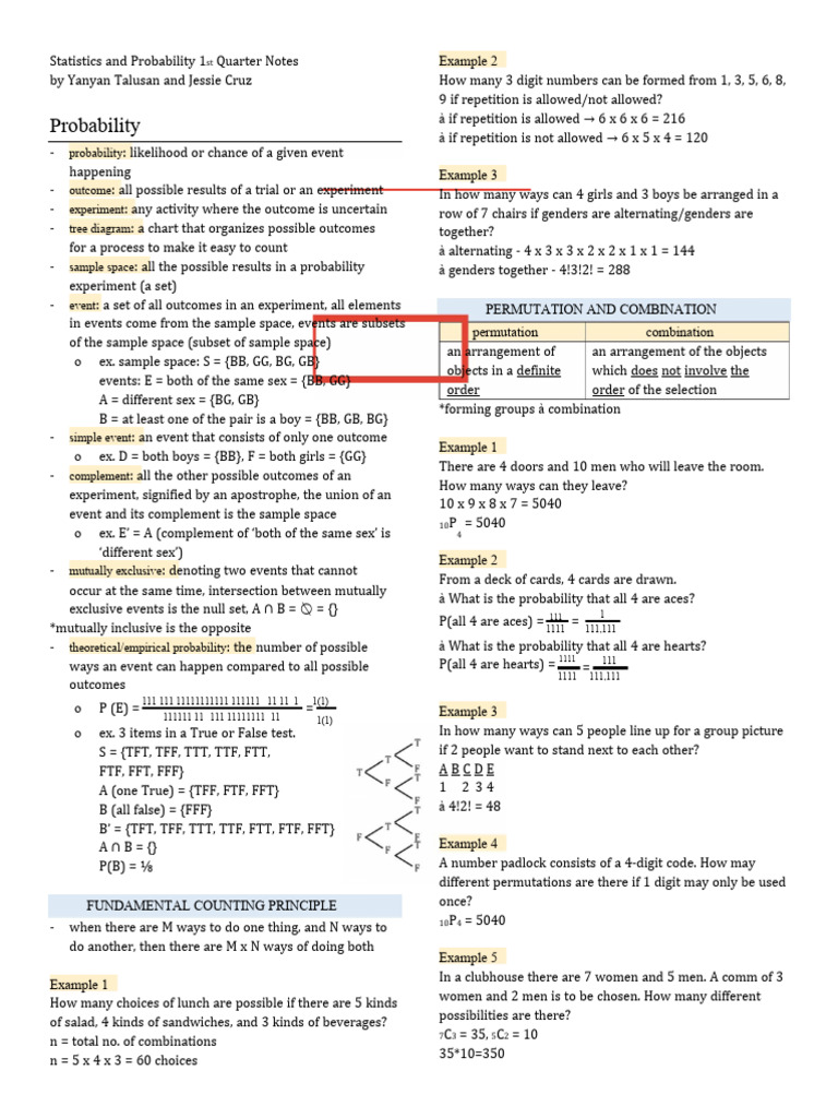 Stat 1ST Quarter Notes | PDF | Variance | Standard Deviation