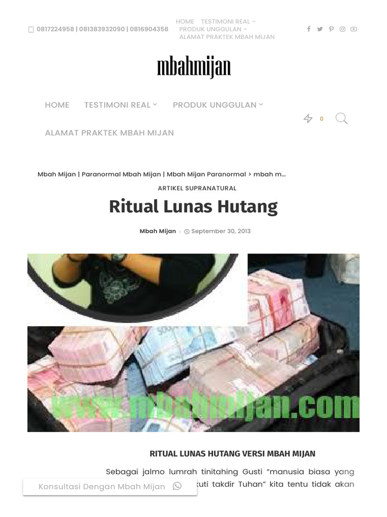 Ritual Lunas Hutang - Paranormal Mbah Mijan | PDF | Karier ...