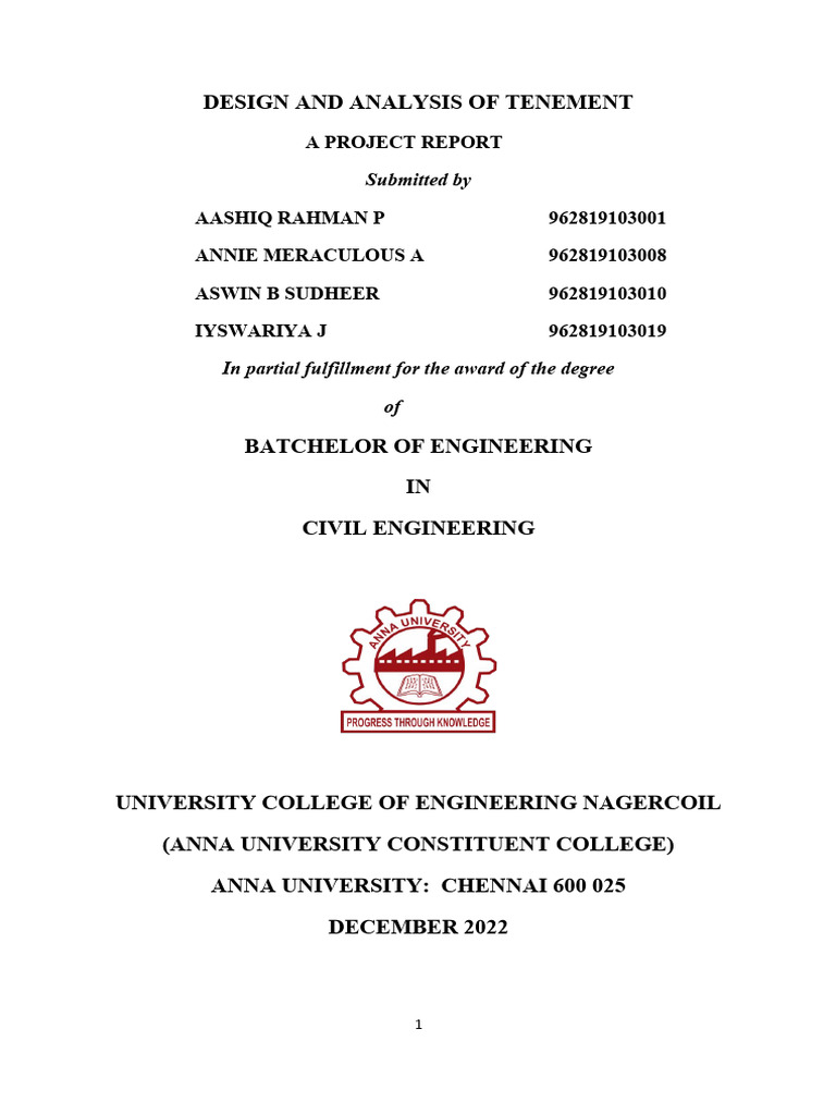 Analysis of Tenement 1 | PDF | Beam (Structure) | Bending