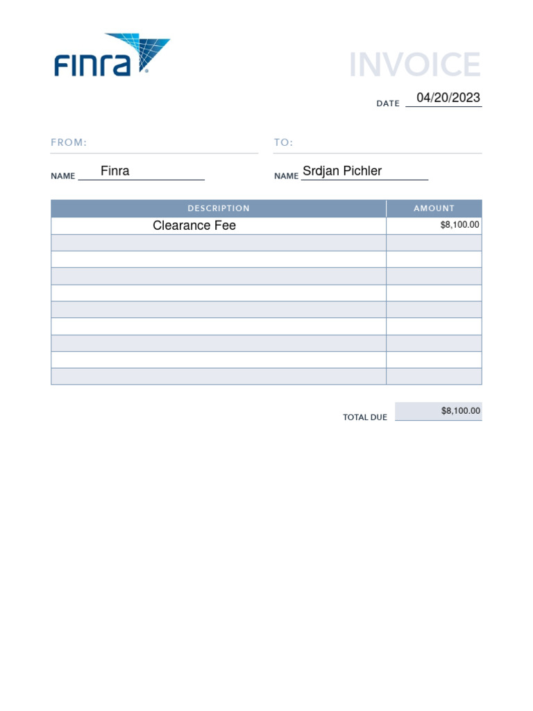 Clearance Fee Invoice Details | PDF
