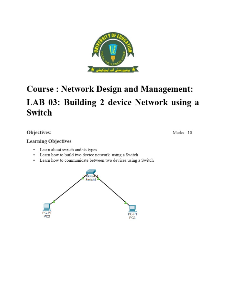 Lab3 2 Node And Switch Network Pdf Network Switch Computer Network 3756