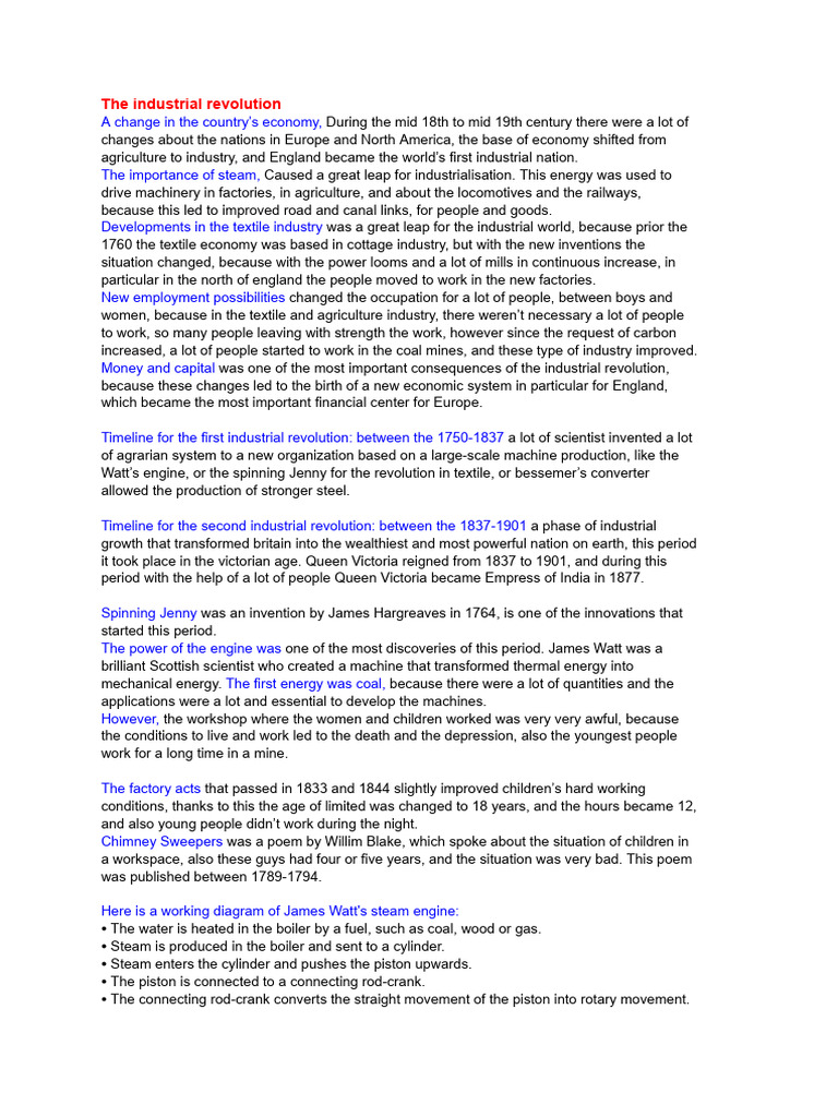 Timeline of the Industrial Revolution | PDF | Industrial Revolution ...