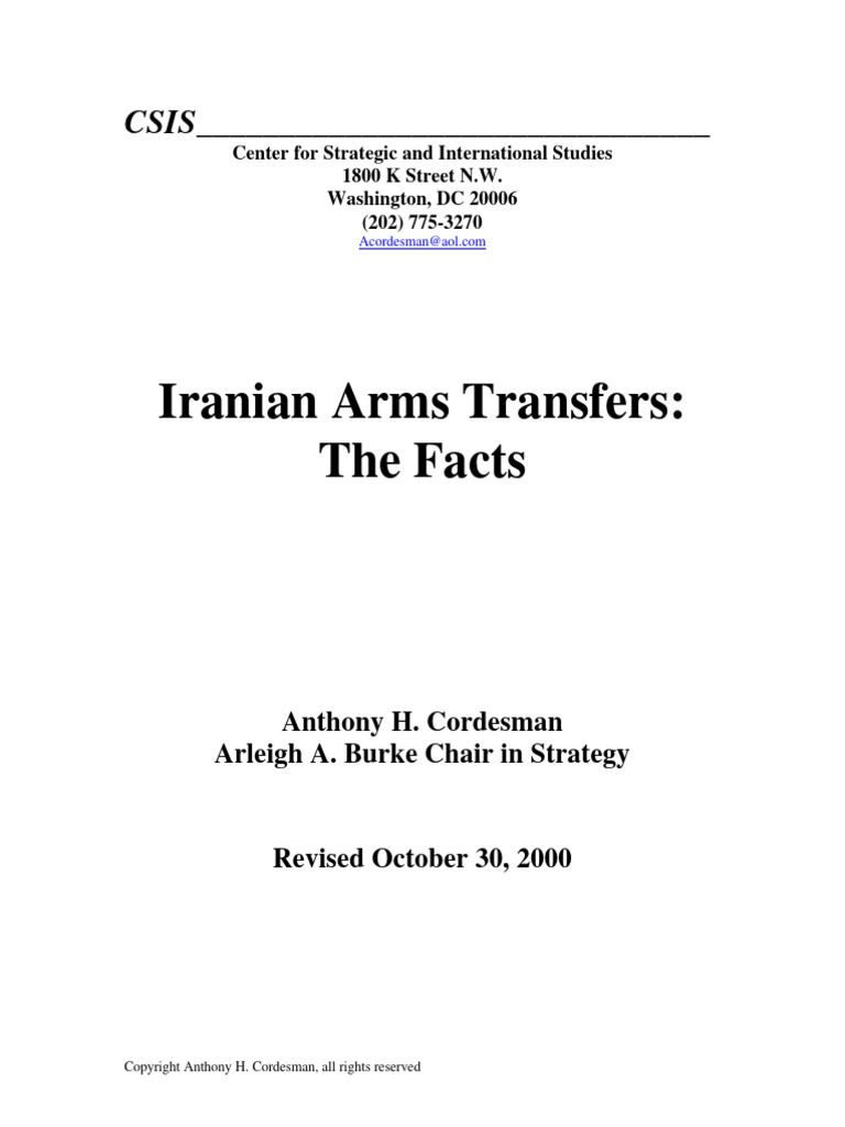 Iranian Arms Transfers - The Facts | PDF | Iran | Missile