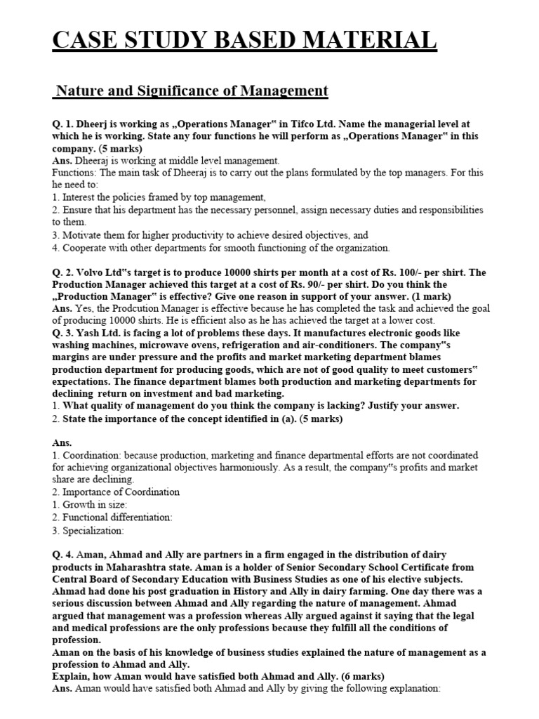 Case Study Based Material | PDF Case Study Based Material | PDF