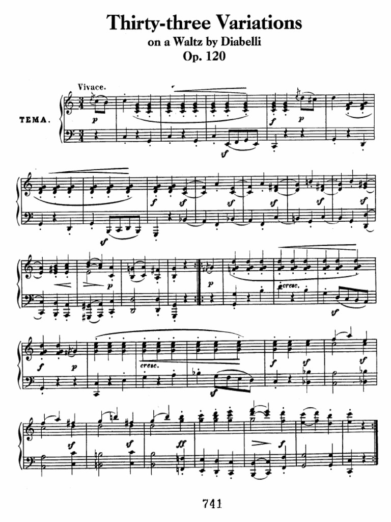 Thirty-Tree Variations Diabelli | PDF
