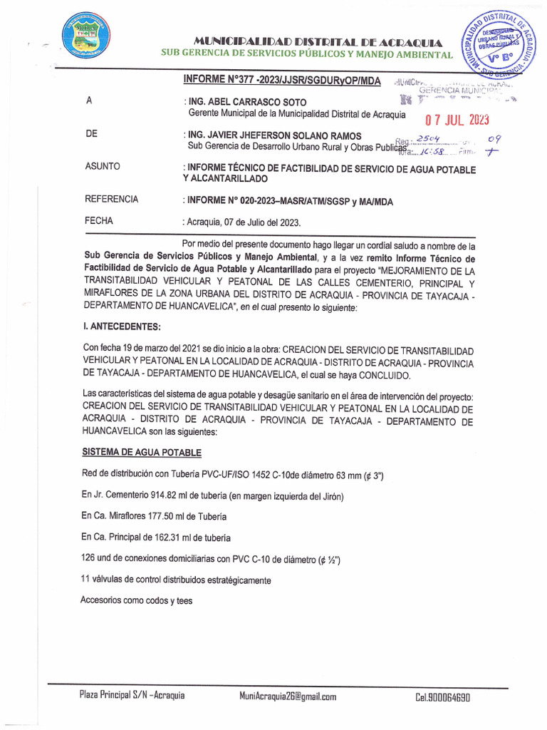 1 Informe Tecnico de Factibilidad de Servicios | PDF