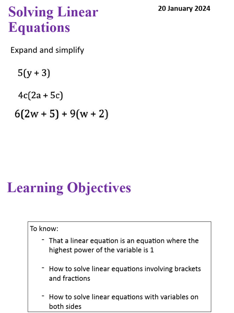 3.2 - Solving Linear Equations | PDF