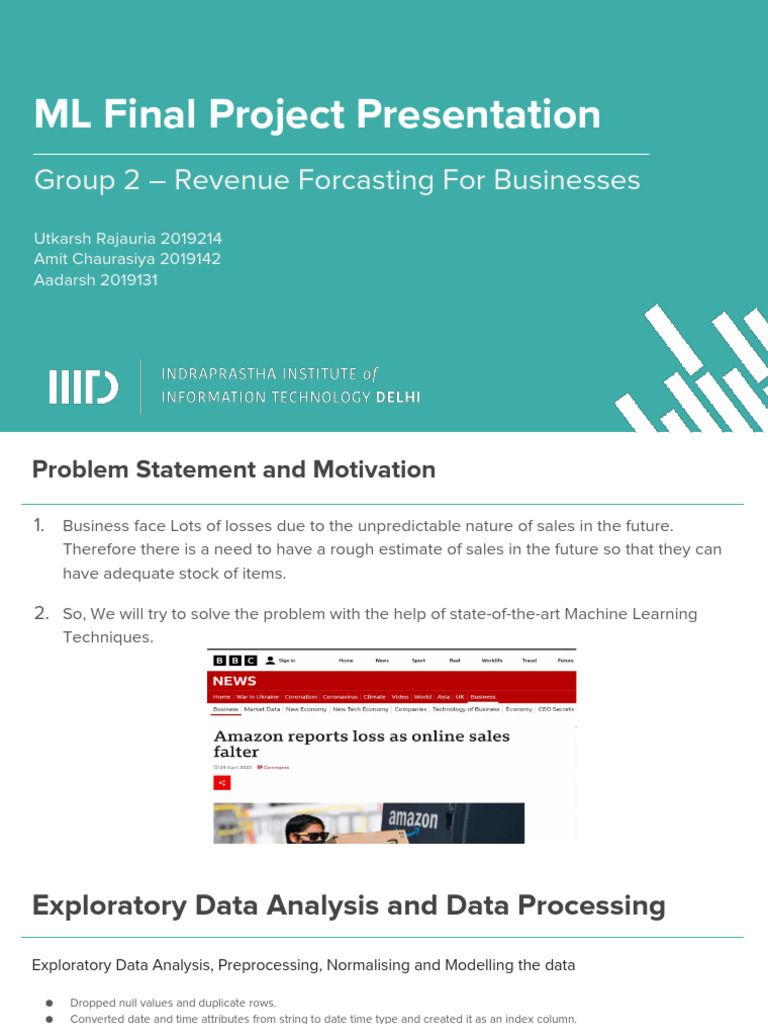ML Project Presentation | PDF | Principal Component Analysis | Regression Analysis