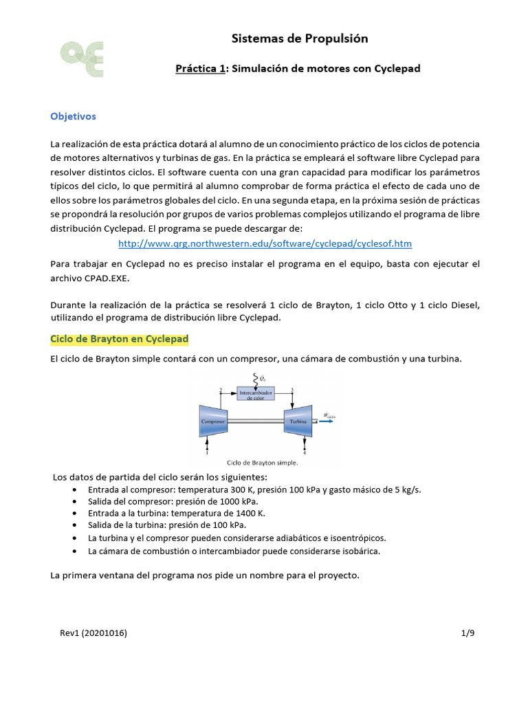 PL1 - Simulación de Motores Con Cyclepad - Rev1 | PDF | Física Aplicada e Interdisciplinaria ...