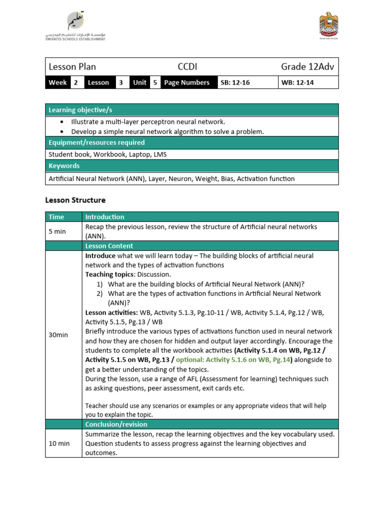 Lesson Plan Ccdi Grade 12adv | PDF