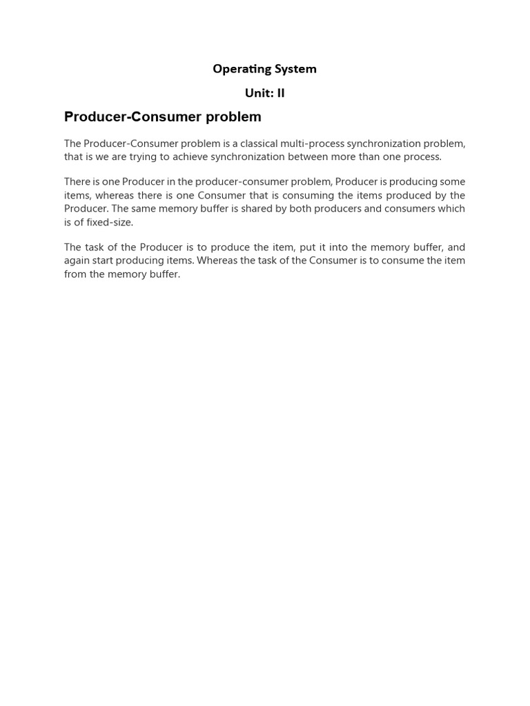 Producer Consumer Problem | PDF | Business | Computers