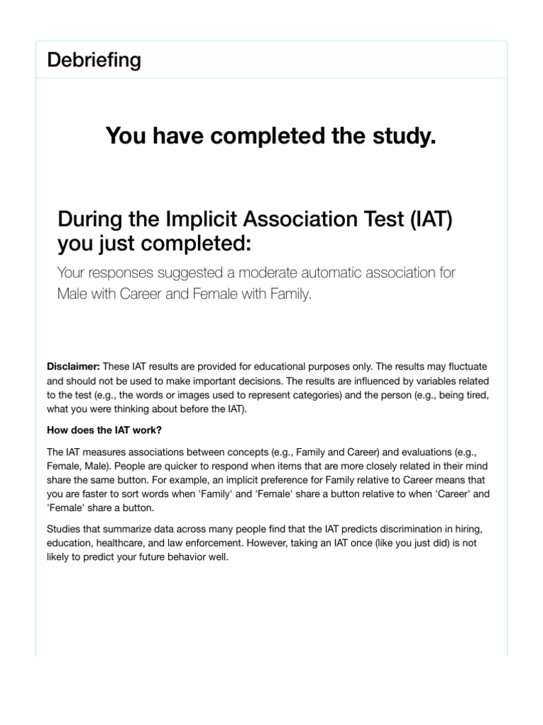 IAT Instructions | PDF | Methodology | Science