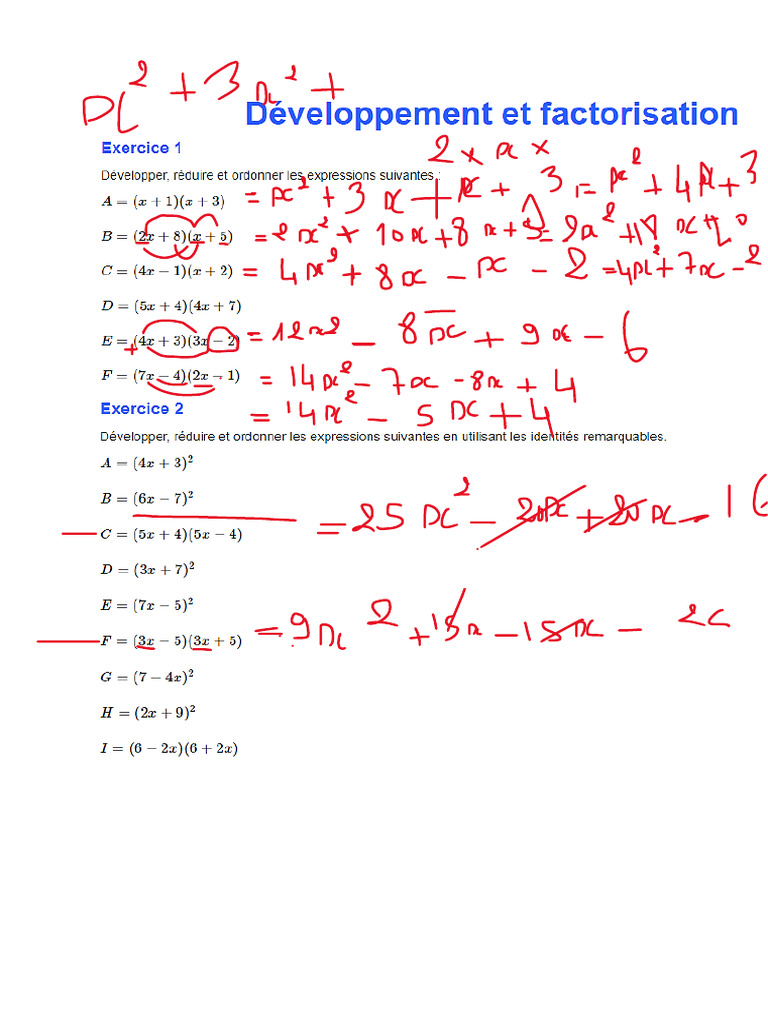 Développment Et Factorisation | PDF
