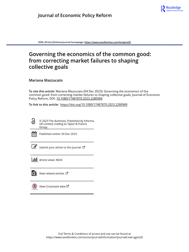 Economics for the Common Good | PDF | Common Good | Market (Economics)