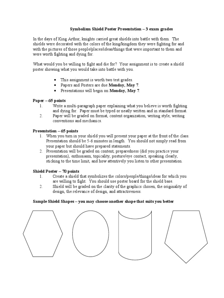 Shield Poster Assignment Overview | PDF | Body Language | Graphics