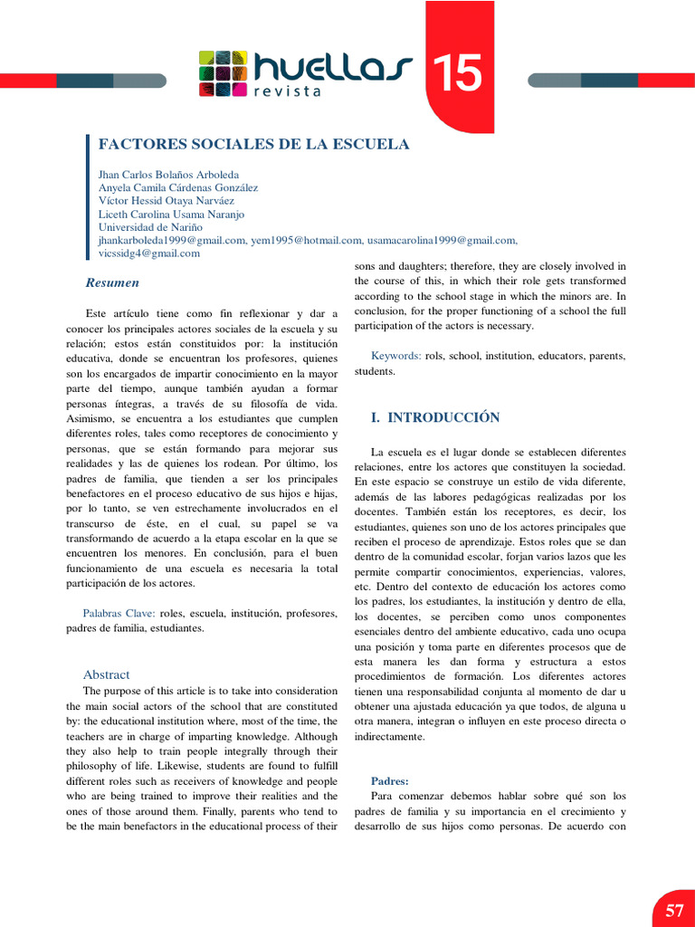 Factores Sociales de La Escuela: Resumen | PDF | Enseñando | Maestros