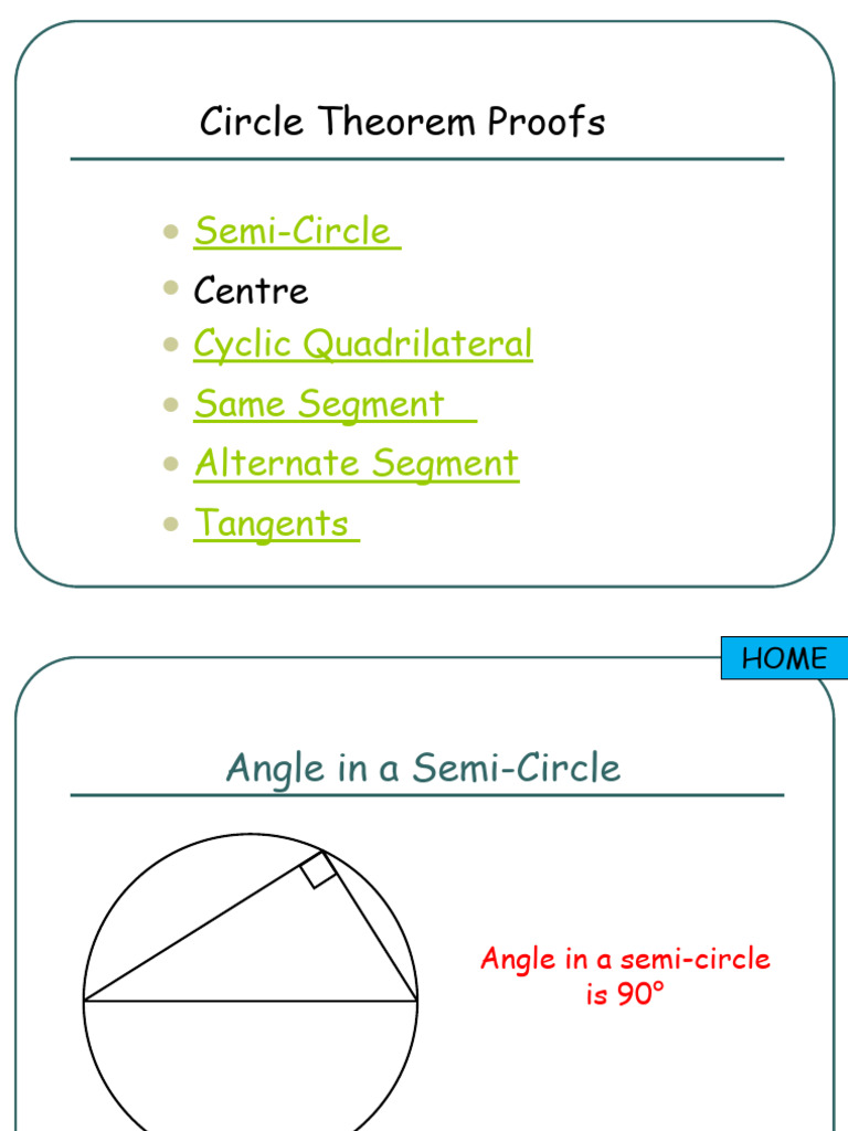 Proof Circle Theorems (Brilliant!) | PDF | Circle | Elementary Geometry
