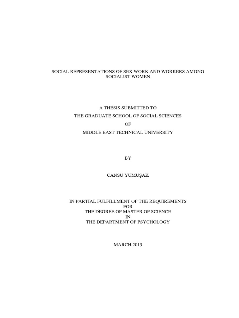 Social Representations Of Sex Work And Workers Among Pdf Marxism