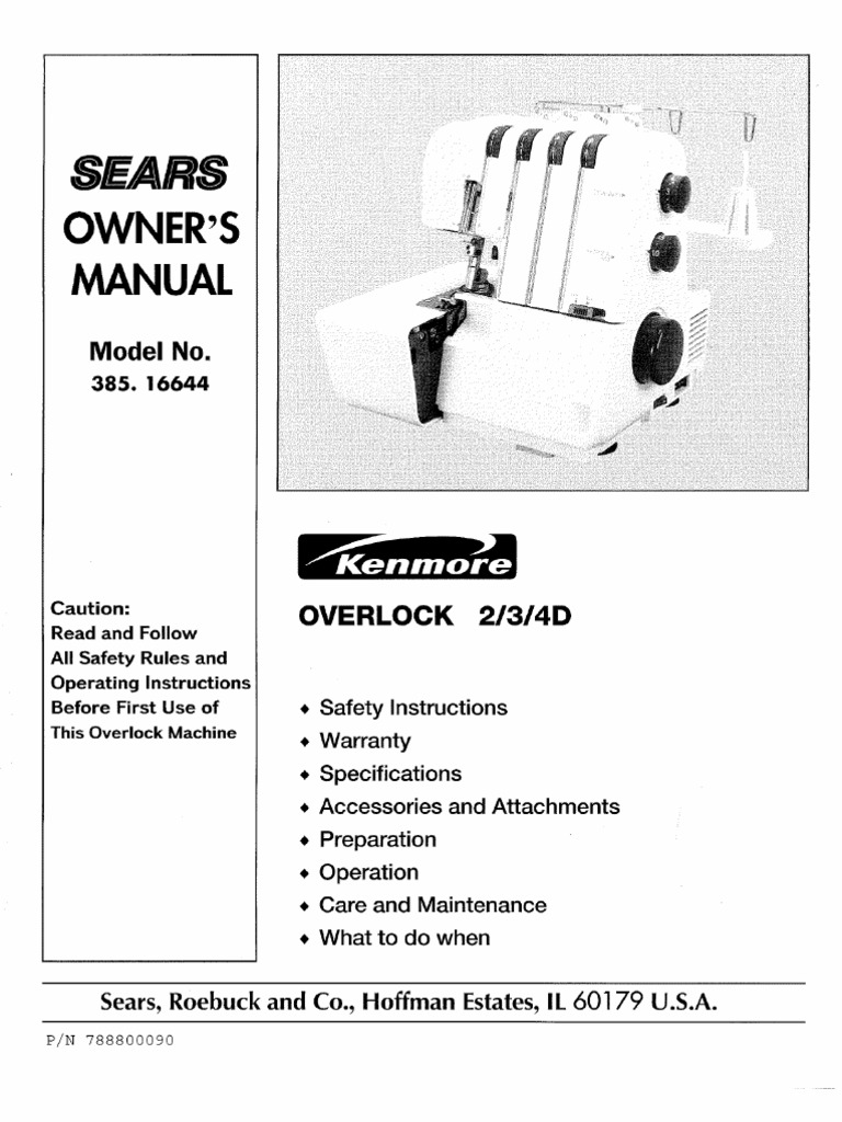 Kenmore Serger 385.16644690 | PDF | Sewing Machine | Machines