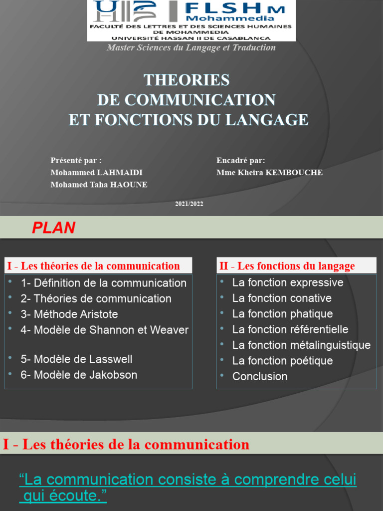 Théories et Fonctions du Langage | PDF | la communication | Communication humaine