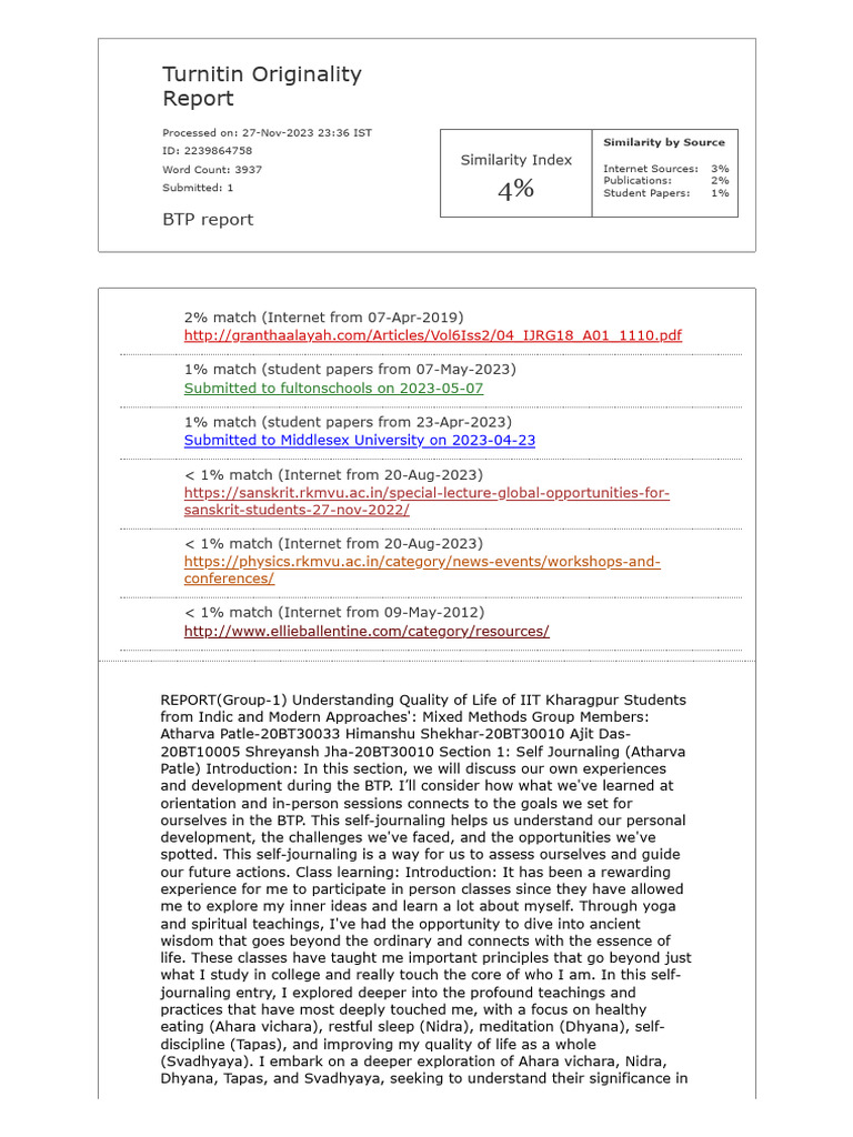 Turnitin - Originality Report - BTP Report | PDF