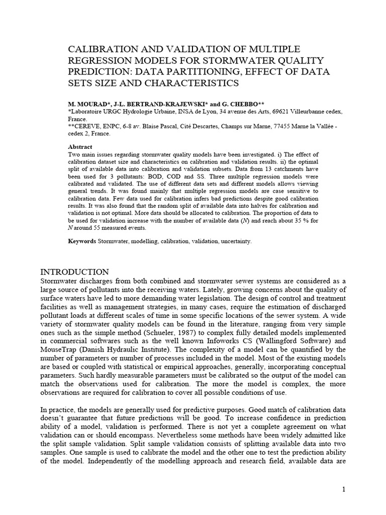Calibration and Validation of Multiple - Split Sample - N | Download Free PDF | Errors And ...