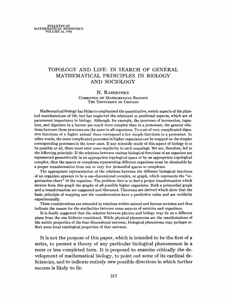 Rashevsky - Topology and Life | PDF | General Relativity | Force
