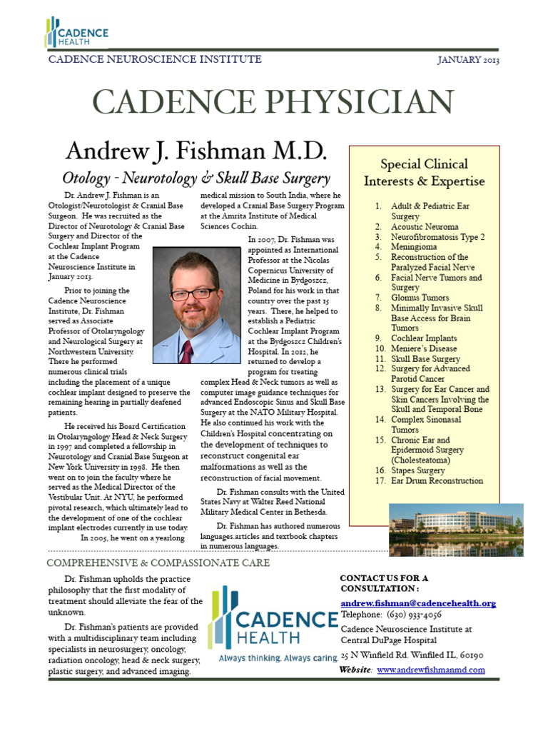 Cadence Physician: Andrew J. Fishman M.D | PDF | Otorhinolaryngology ...
