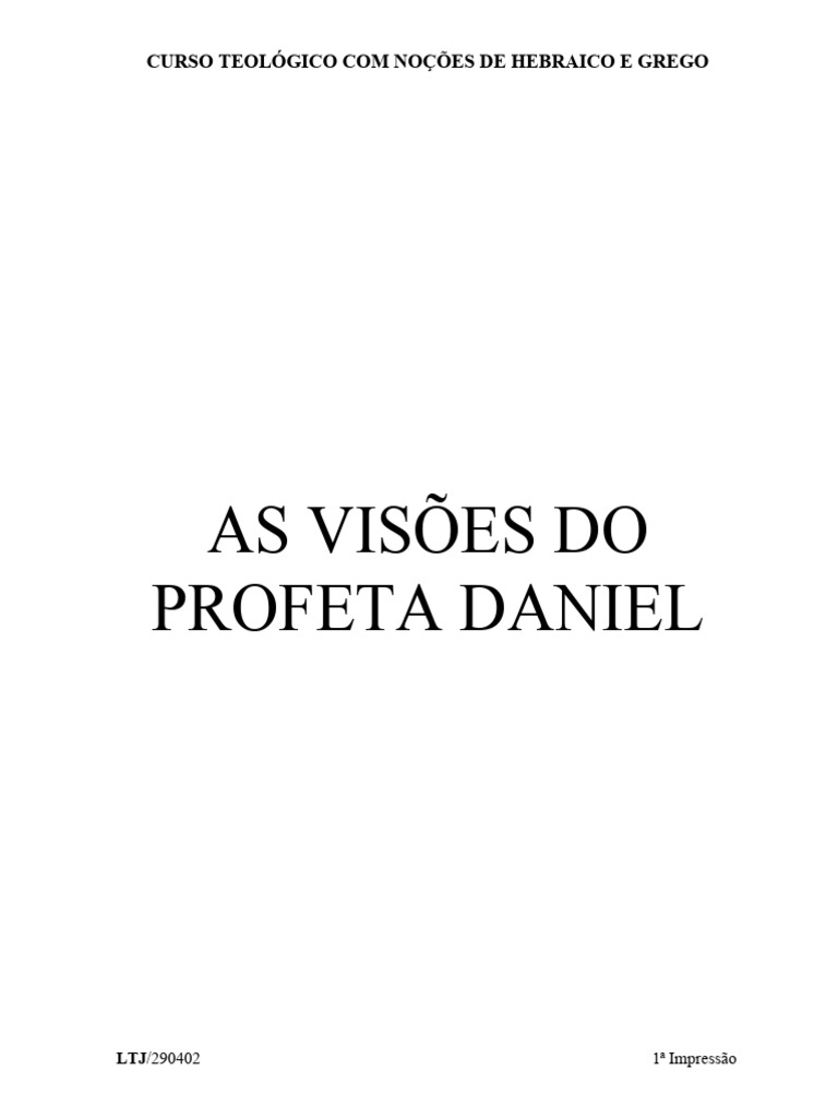 Sermão - Rafael - As Visões Do Profeta Daniel - Diogo | PDF | Ano | Shabat